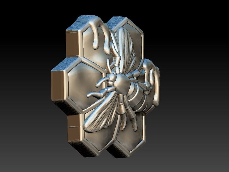 Bee With Honeycomb STL Files for CNC Router, Moulds, Molds, Printing ...