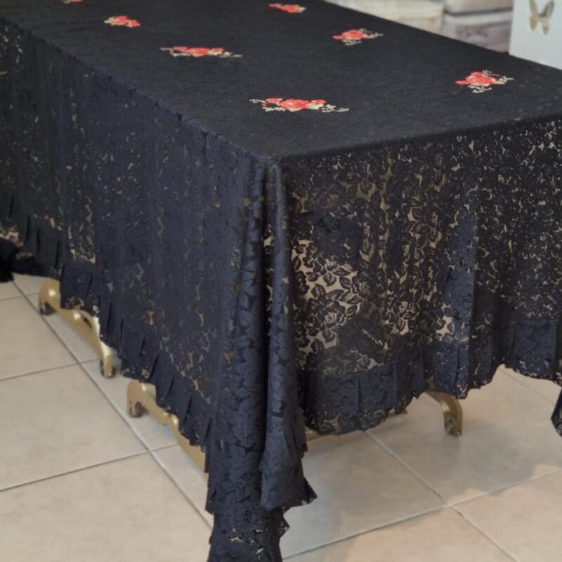Black Lace Table - Etsy