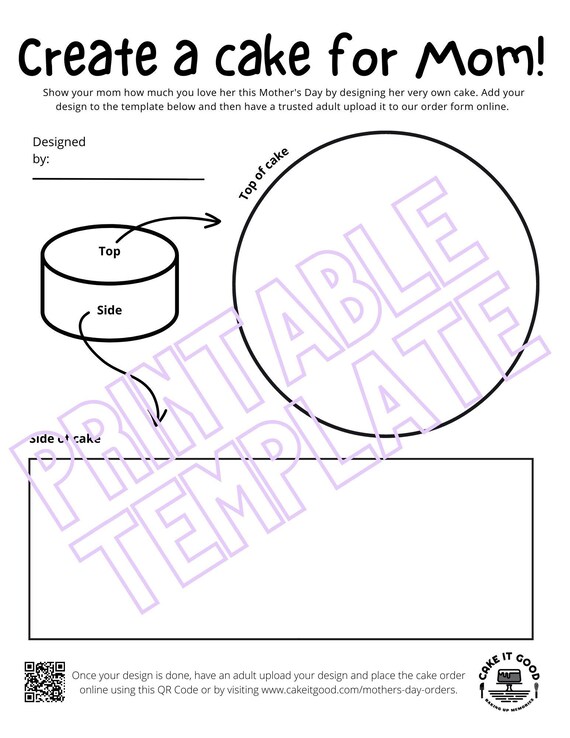 Create A Cake Template for Kids | Etsy