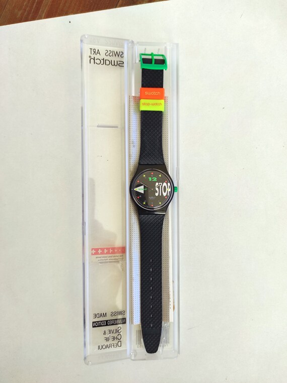 Swatch stop watch 1993 box included - Vintage swatch … - Gem