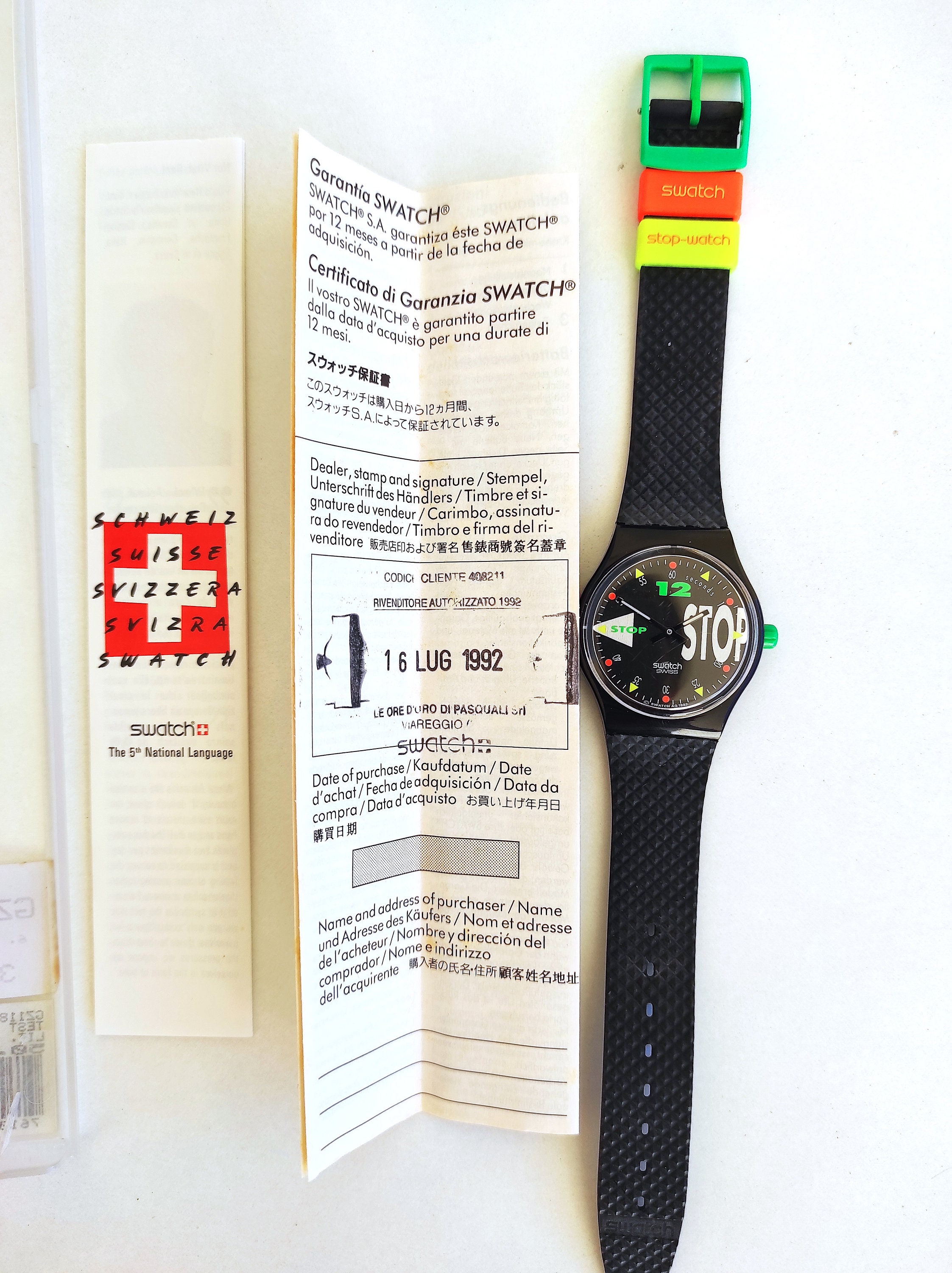 Swatch Stop Watch 1993 Box Included - Vintage Swatch Watch - Swatch ...