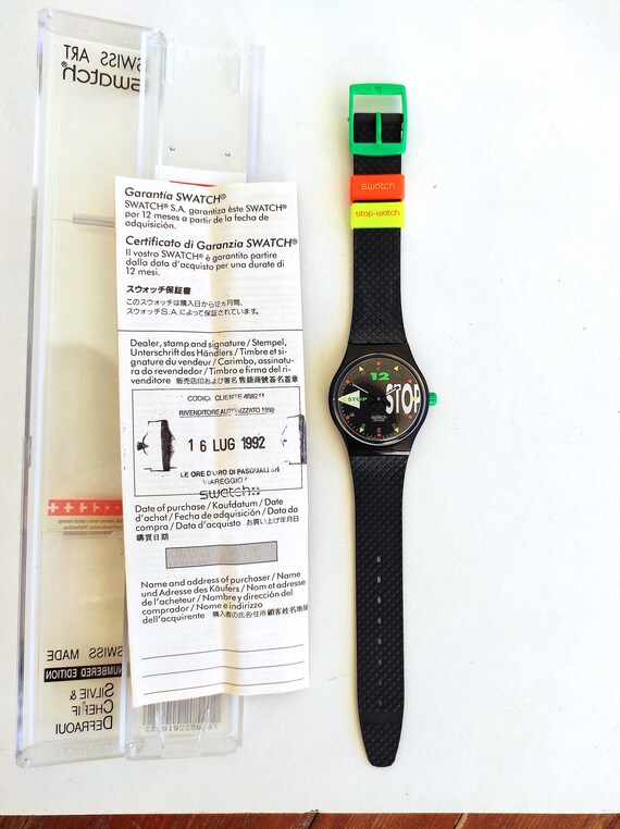 Swatch stop watch 1993 box included - Vintage swatch … - Gem