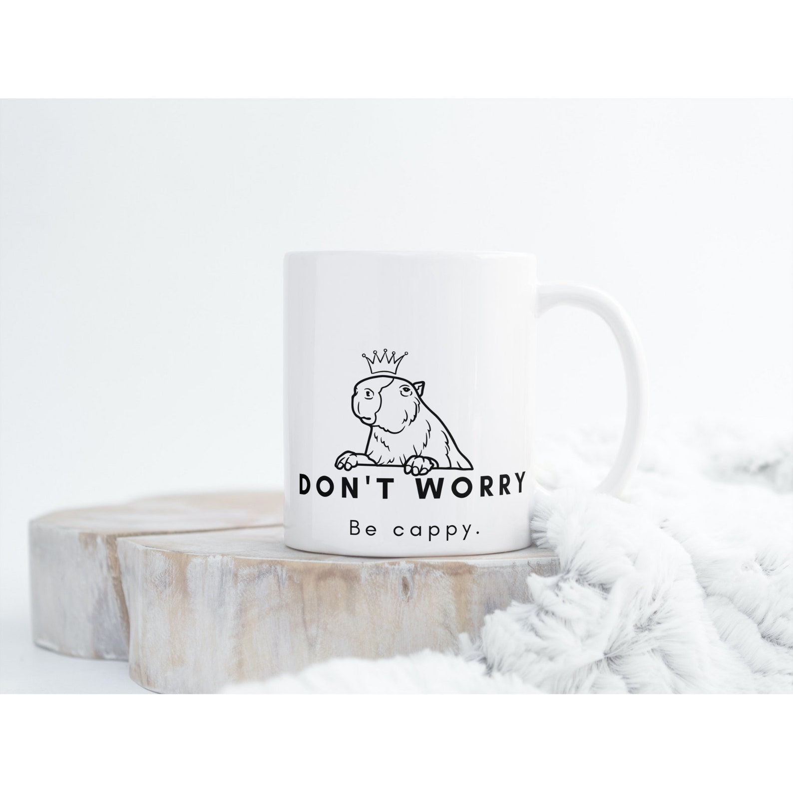 Don't Worry Be "cappy" Crowned Capybara SVG Download - Etsy