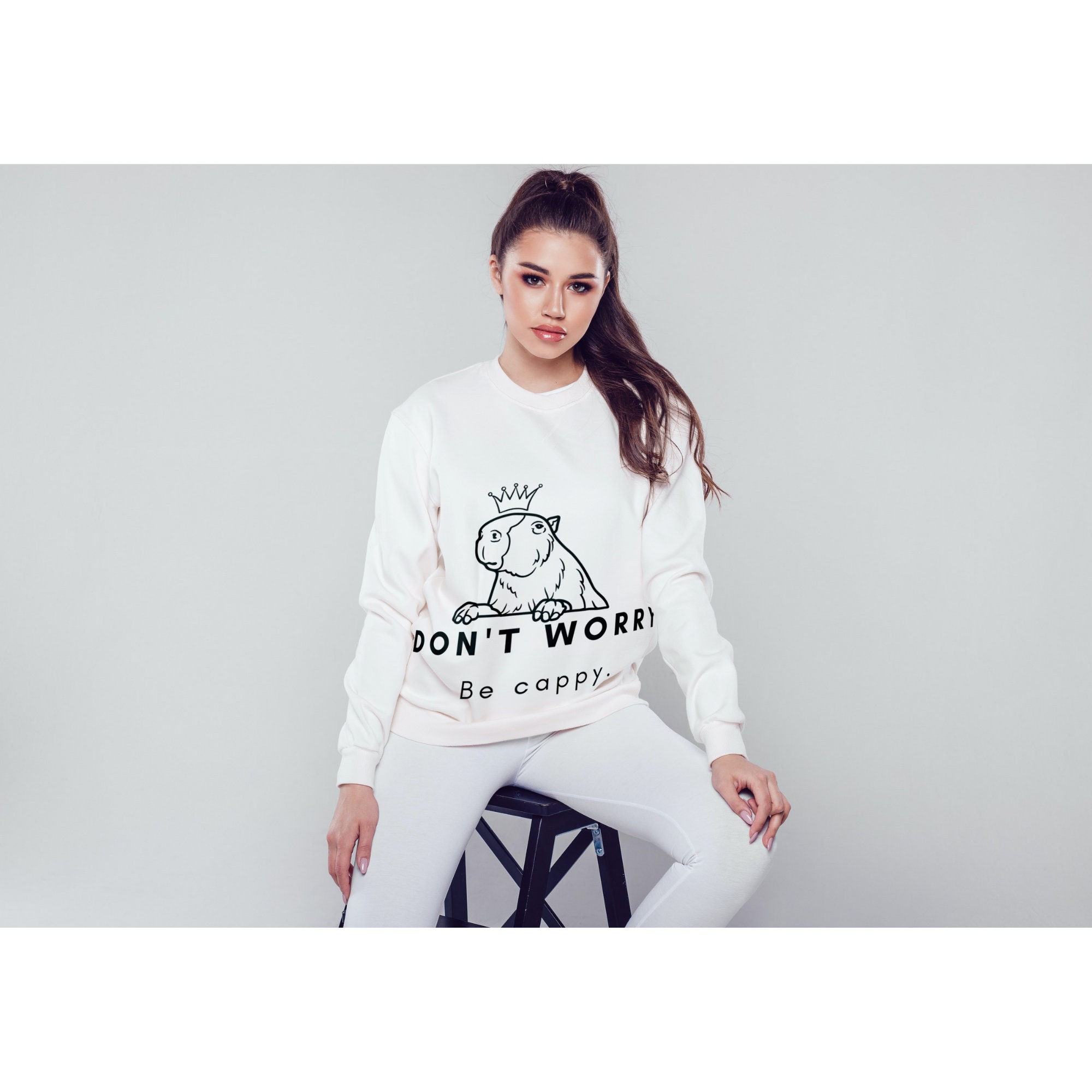 Don't Worry Be "cappy" Crowned Capybara SVG Download - Etsy