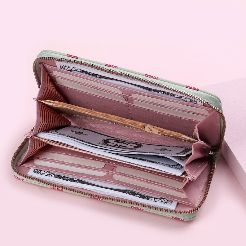 Wallet for Womenleather Zipper Walletlarge Capacity Long - Etsy