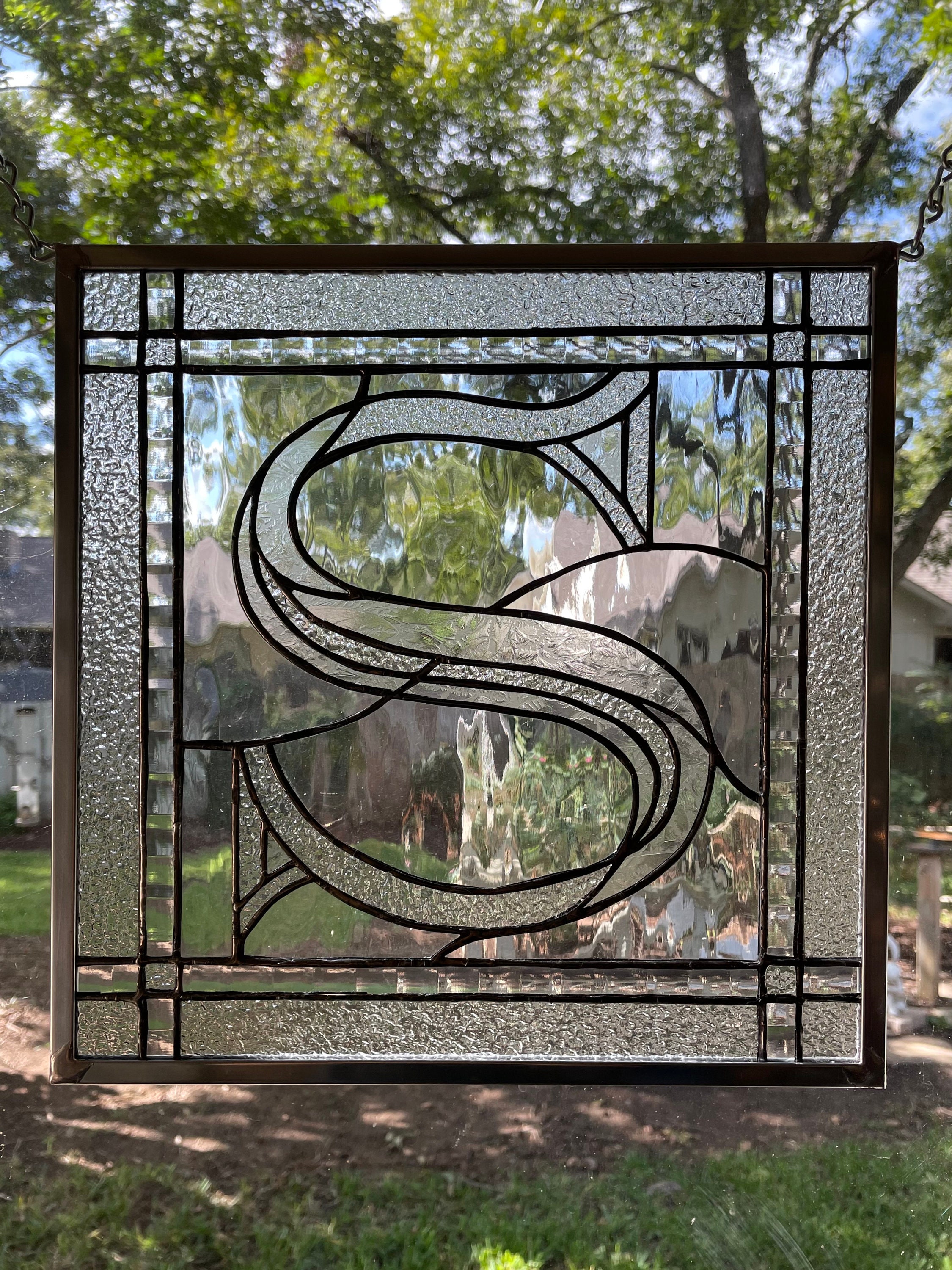 Monogram / Initial / Personalized Art Decor Stained Glass, Hanging or ...