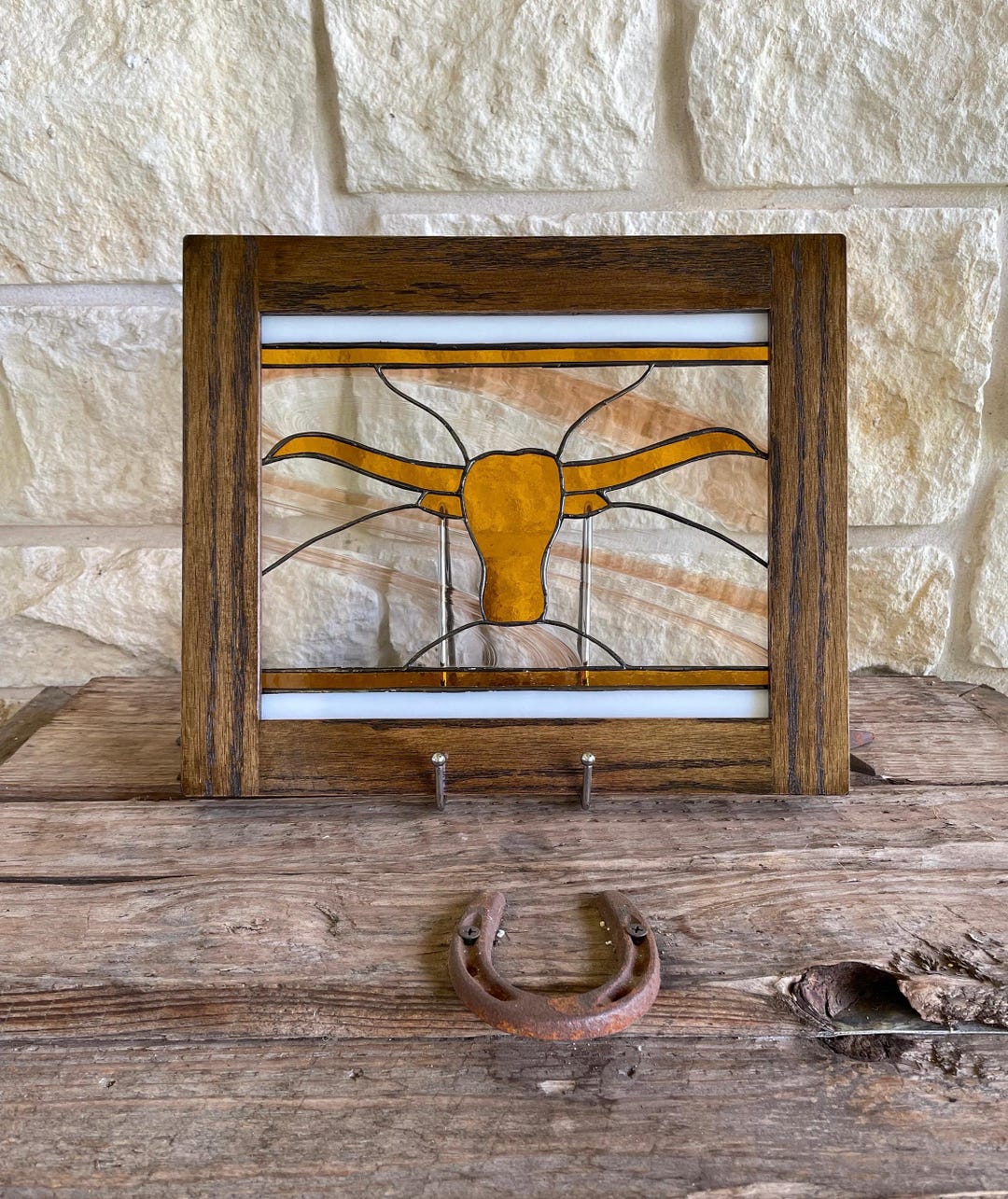 University of Texas (UT / Hook 'em / Longhorns) Stained Glass Art Decor ...