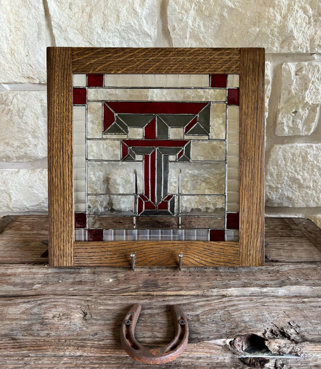 Texas Tech (TT / Red Raider) Art Decor Stained Glass, in Freestanding ...