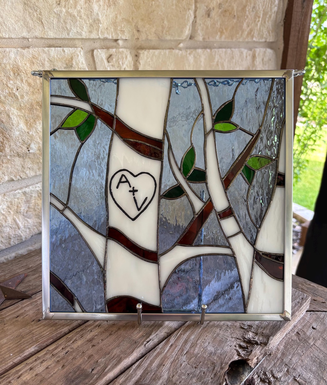 Personalized Wedding / Anniversary Art Decor Stained Glass W/ Couples ...
