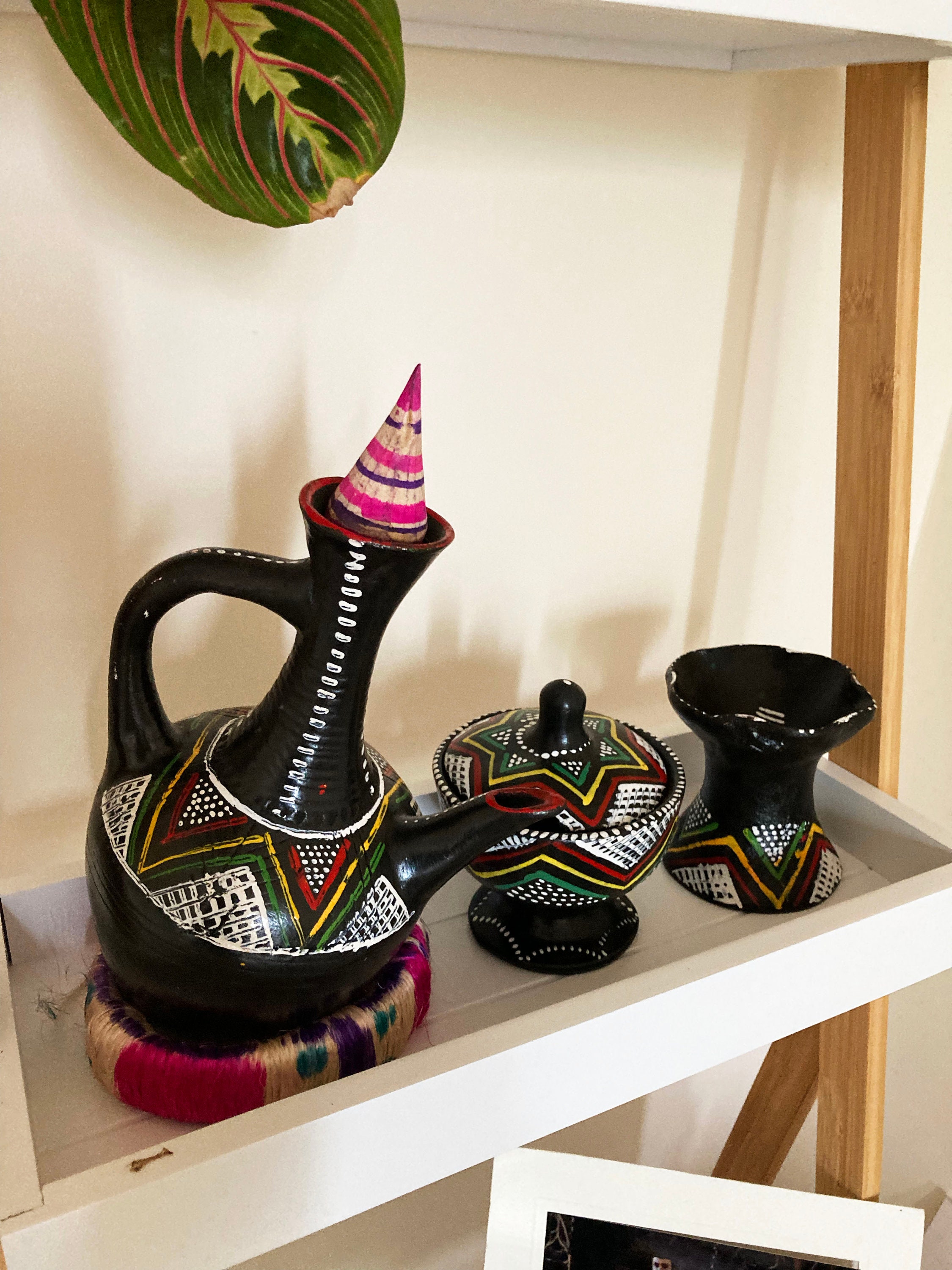 Small/large Painted Jebena የተነቀሰ ጀበና Ethiopian and Eritrean Coffee Pot ...