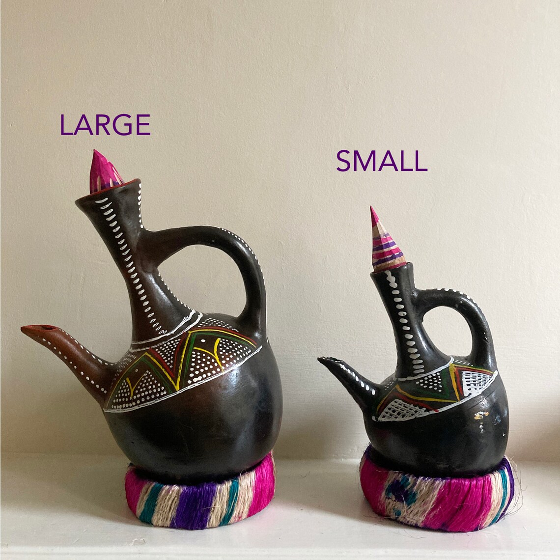 Small/large Painted Jebena የተነቀሰ ጀበና Ethiopian and Eritrean Coffee Pot ...