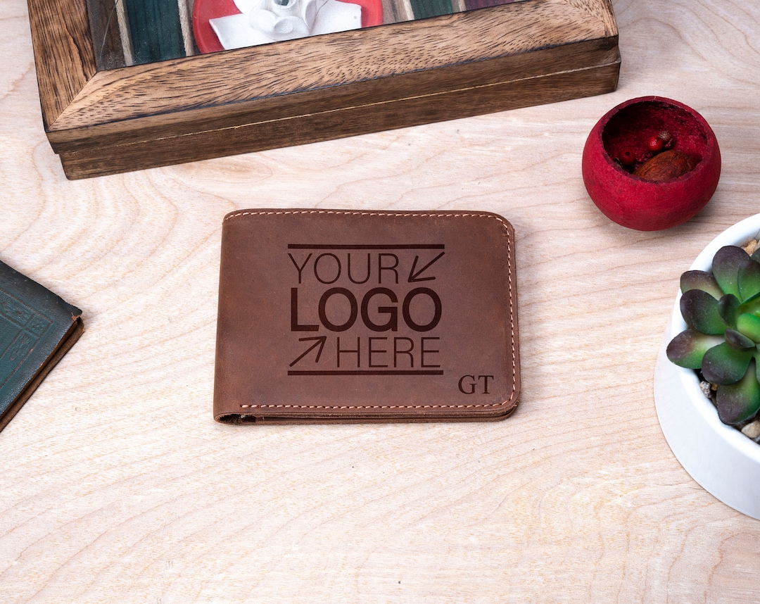 Custom Text Wallet Your Business Logo Wallet Custom Logo - Etsy