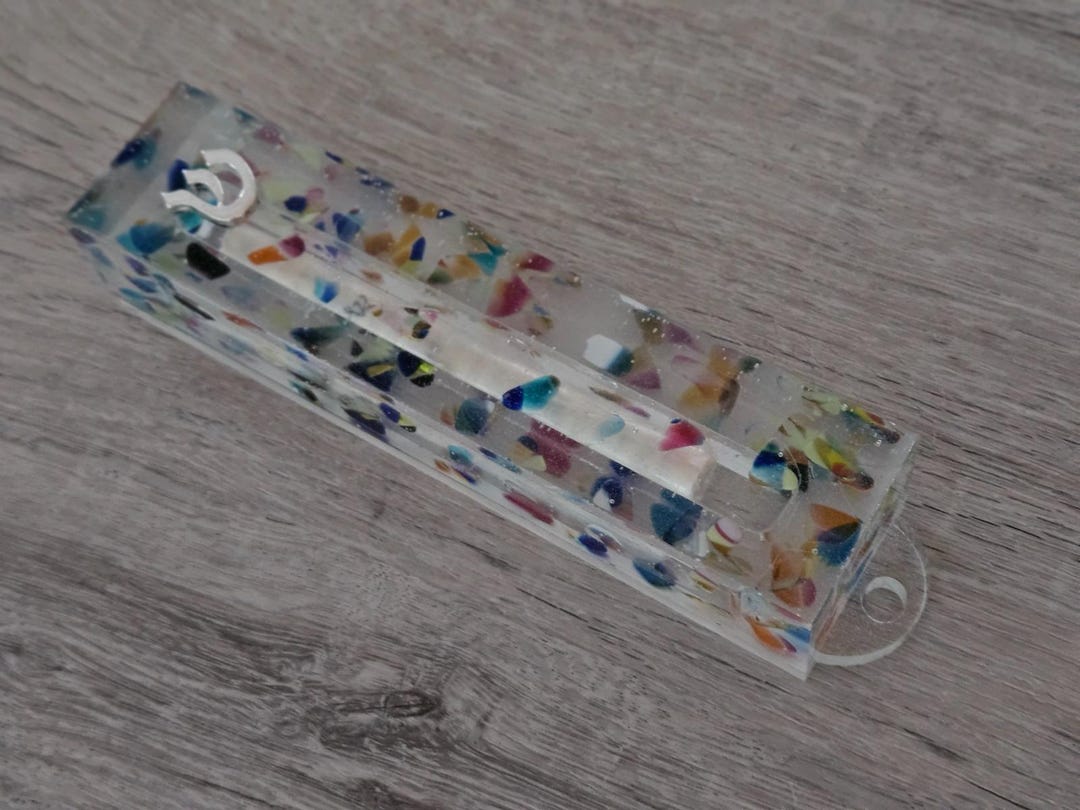 Wedding Shards Mezuzah Made of Resin With Your Wedding Glass Shards ...