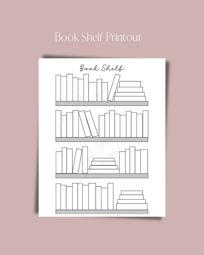 Book Shelf Printout - Etsy