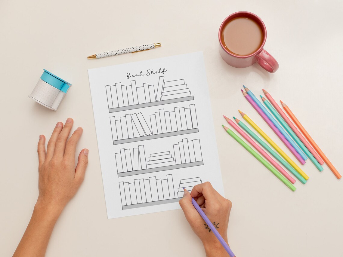 Book Shelf Printout - Etsy