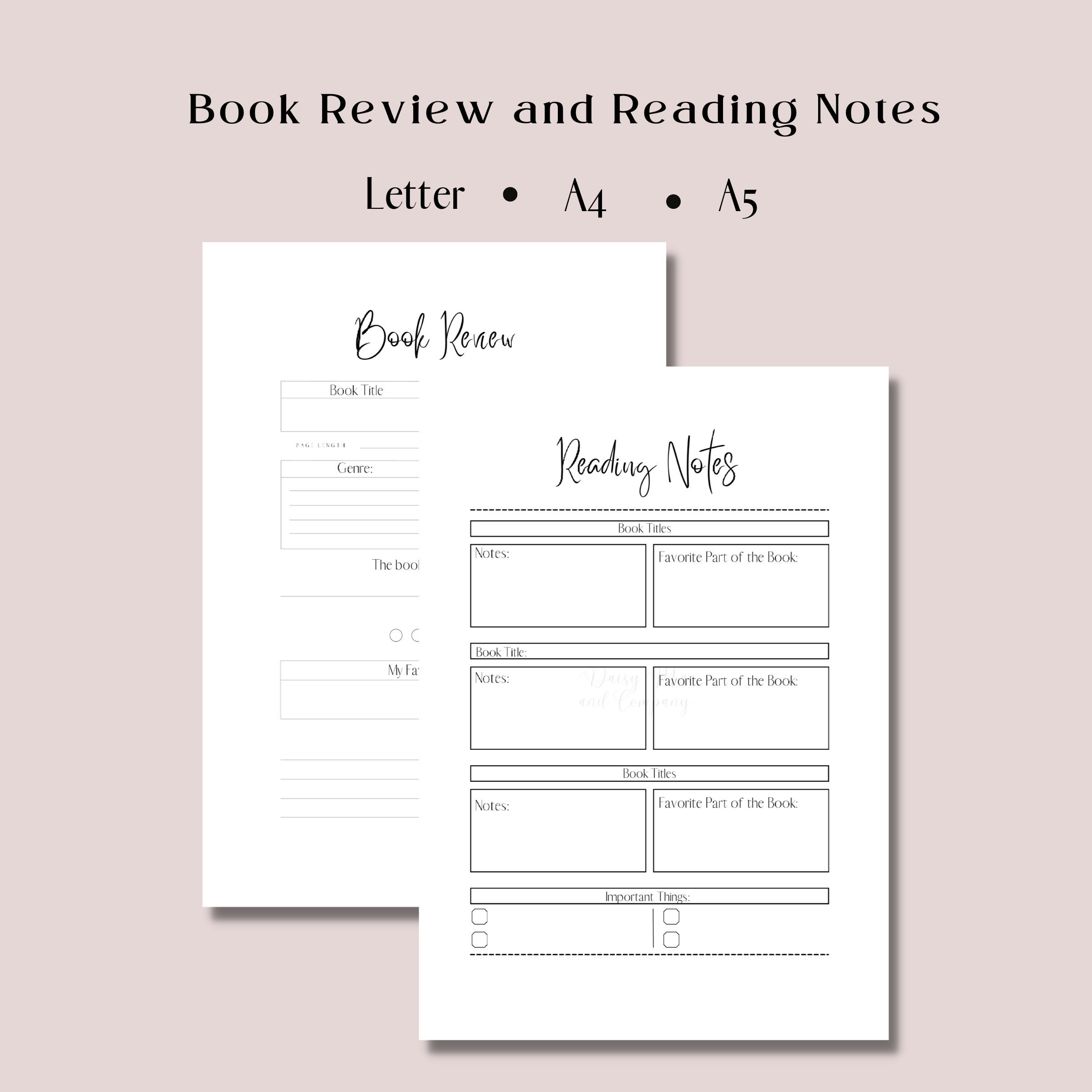 Reading Tracker Printable Reading Log Reading Journal for Book Lovers ...