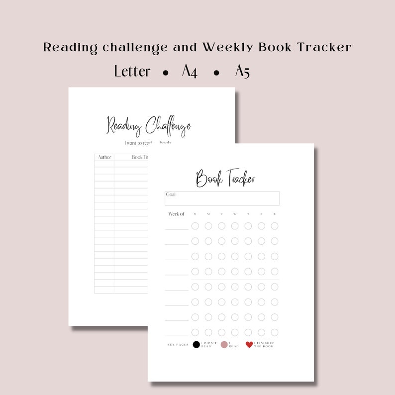 Reading Tracker Printable Reading Log Reading Journal for Book Lovers ...