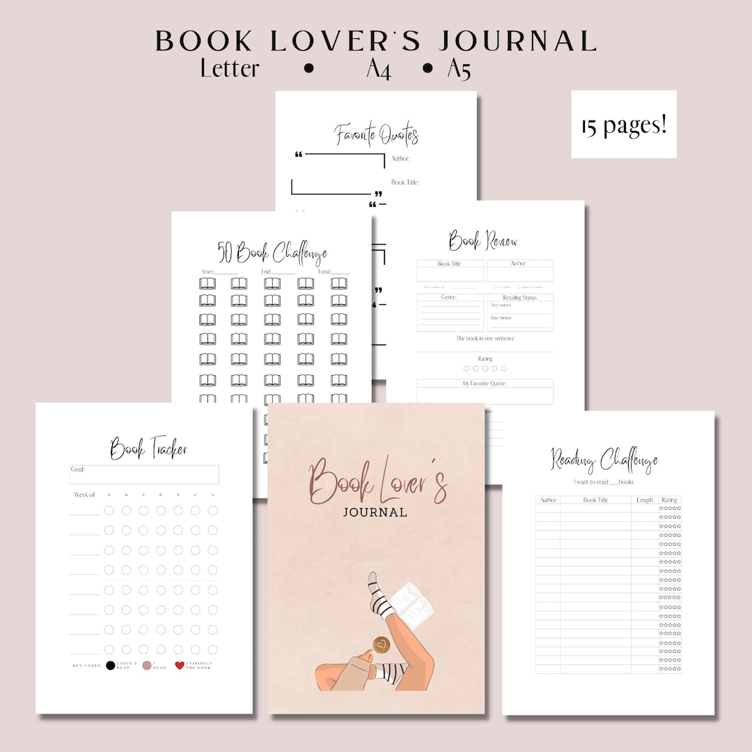 Reading Tracker Printable Reading Log Reading Journal for Book Lovers ...