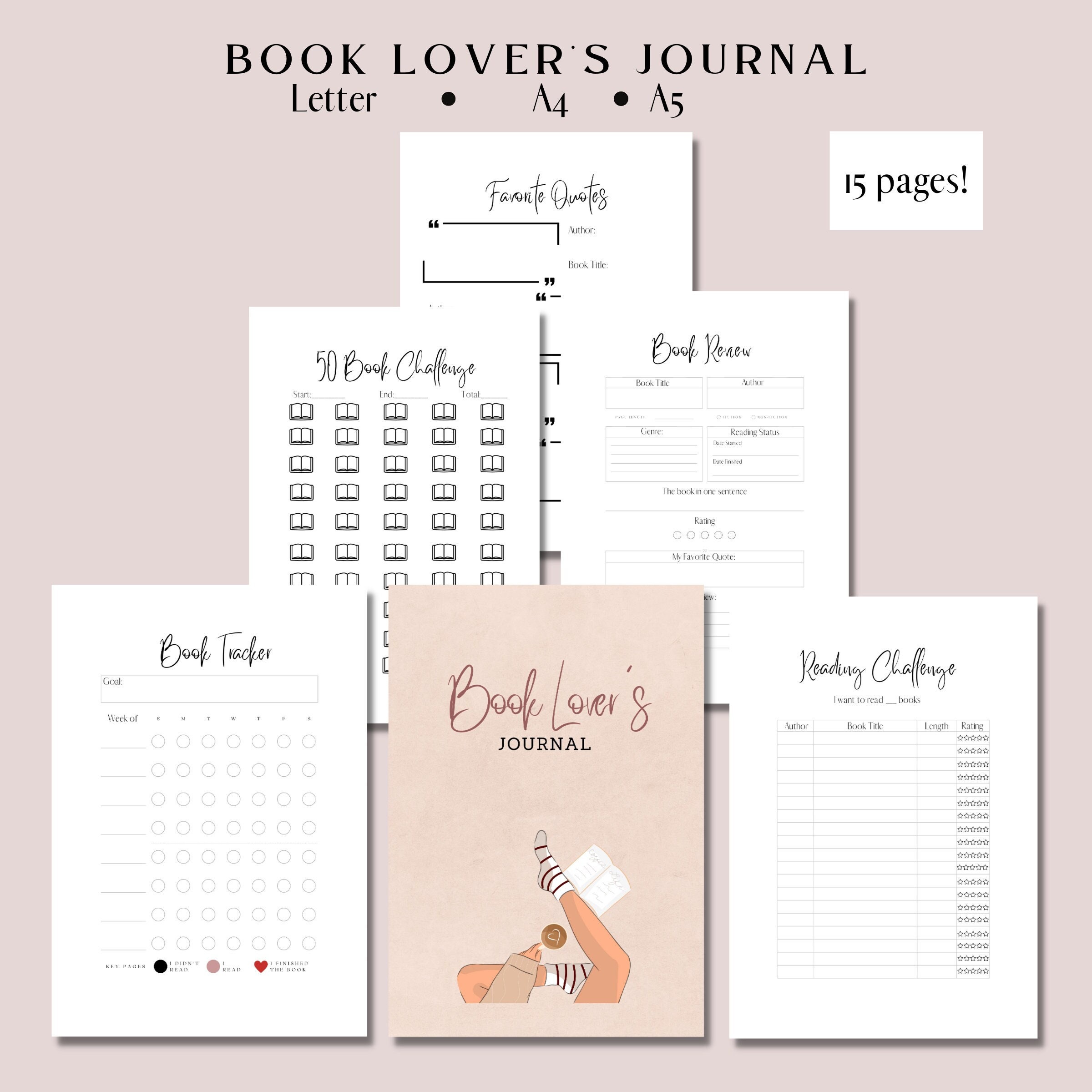 Reading Tracker Printable Reading Log Reading Journal for Book Lovers ...