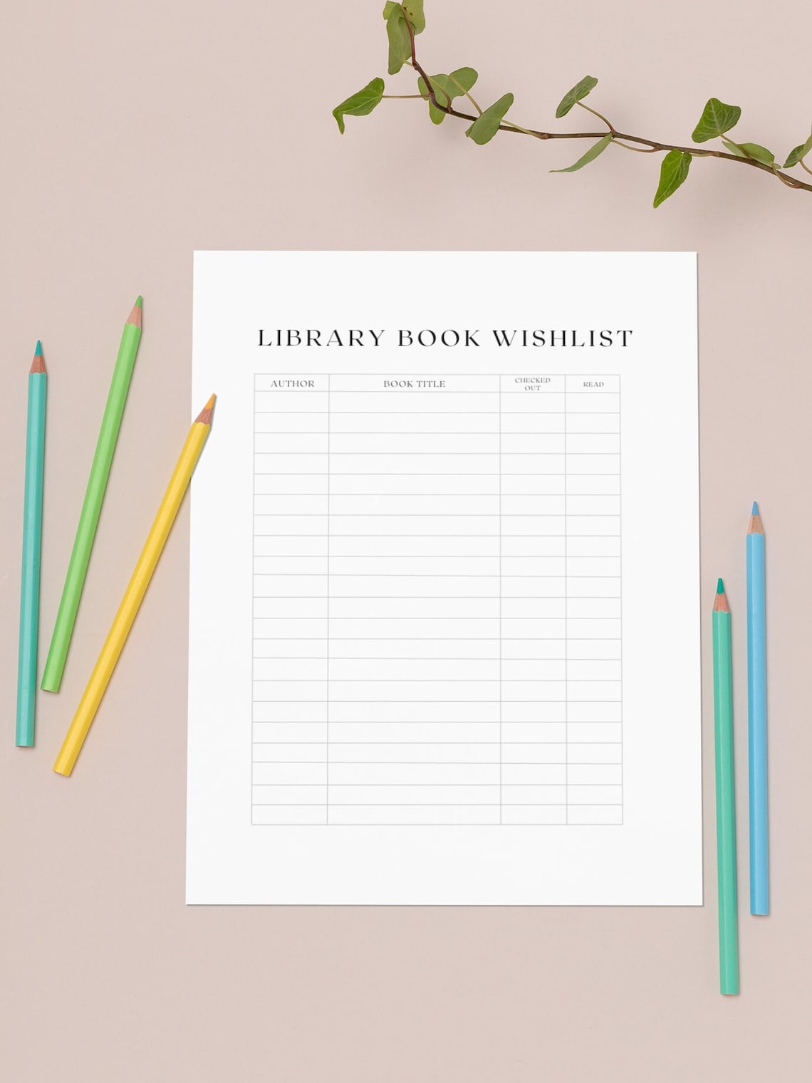 Reading List Printable | Library Wishlist Printable | Book Tracker ...