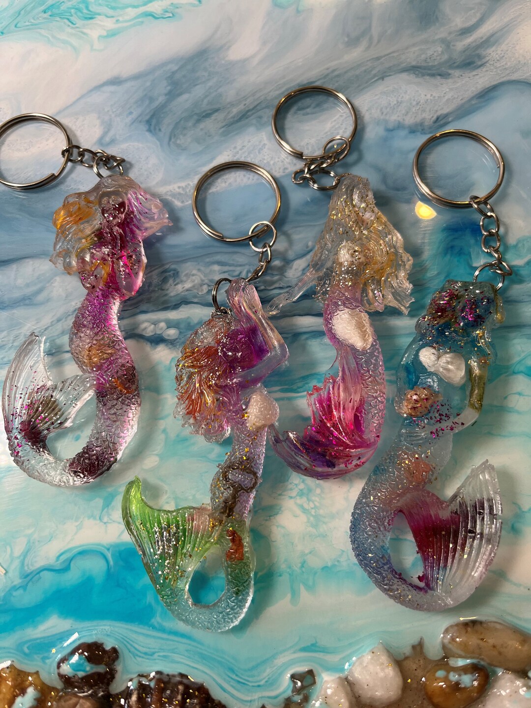 Handmade Mermaid Keychain - Etsy
