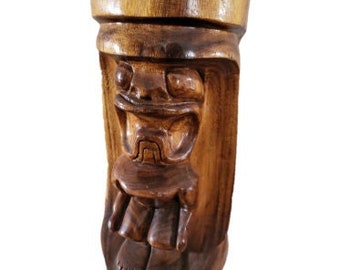 Tiki Hand Carved Wood Aloha Hawaii Monkey Pod Mask - Etsy