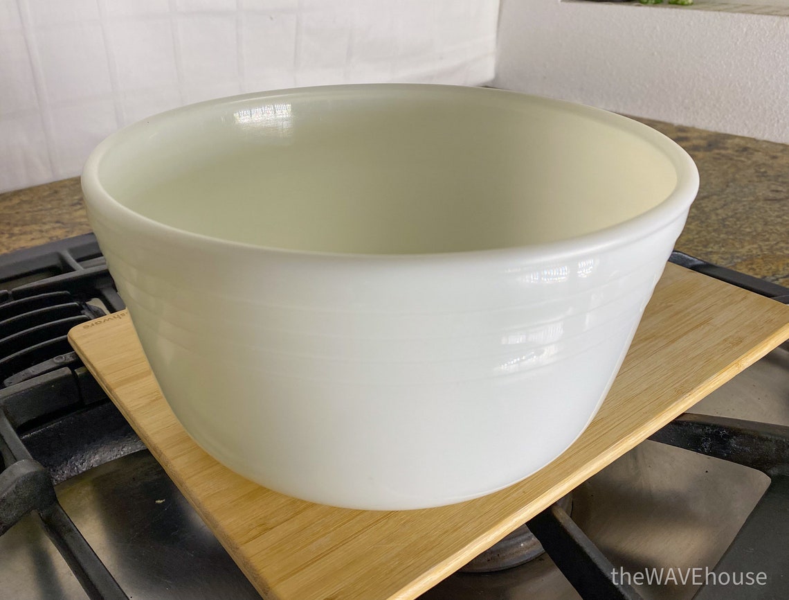 Pyrex Hamilton Beach Milk Glass Large Mixing Bowl - Vintage Glassware ...