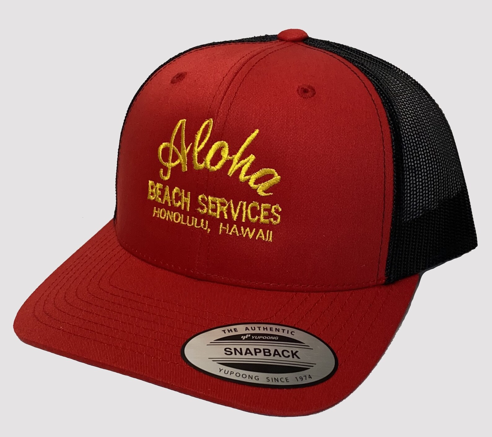 Aloha Beach Services Hat (red/black) - Etsy