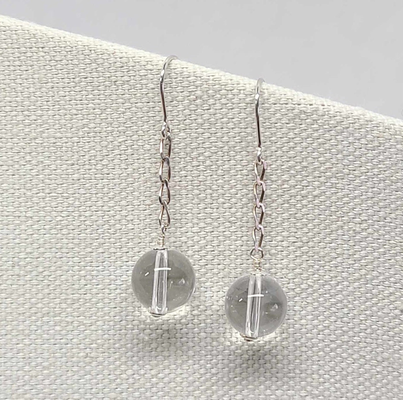 Rock Quartz Crystal Pools of Light Wrecking Ball Dangle Drop Earrings ...