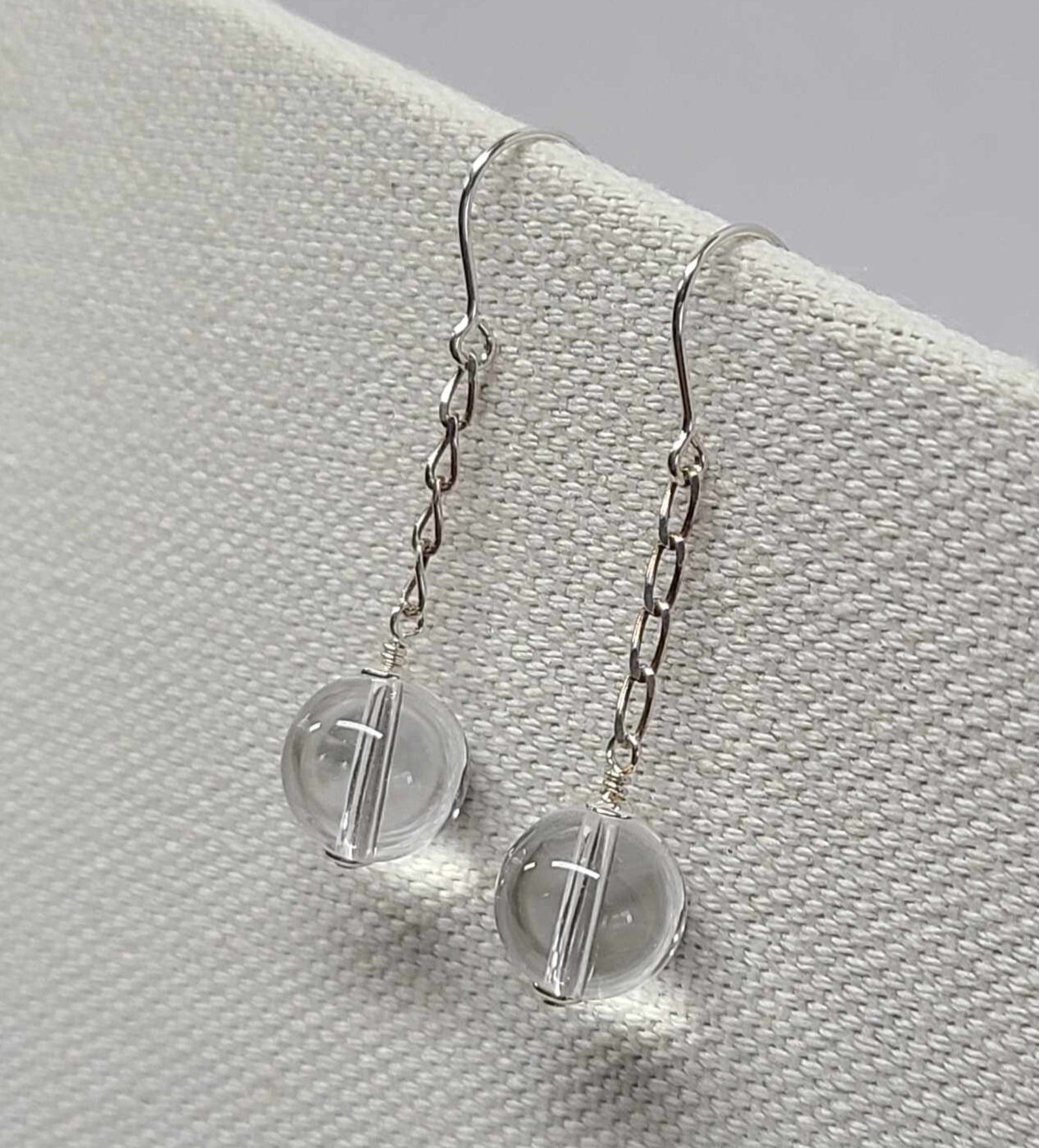 Rock Quartz Crystal Pools of Light Wrecking Ball Dangle Drop Earrings ...