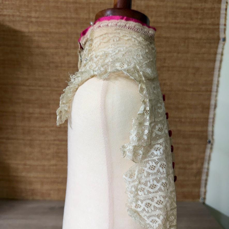Edwardian Lace Guimpe Chemisette With Collar Stays Antique Lace Dickie ...