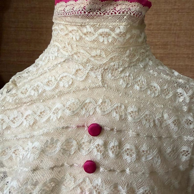 Edwardian Lace Guimpe Chemisette With Collar Stays Antique Lace Dickie ...