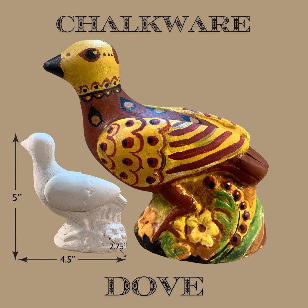 Hand-cast Chalkware Dove to Paint, 19th-century Folk Art Reproduction ...