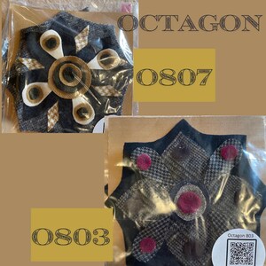 8" Octagon Penny Rug Kit - Wool Pattern Pieces, Practice Pieces, Wool ...