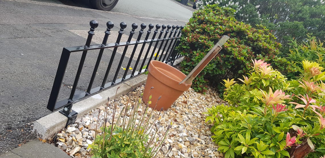 Curb Stone Mounted Railings. Made to Measure and Shipped All Over the ...