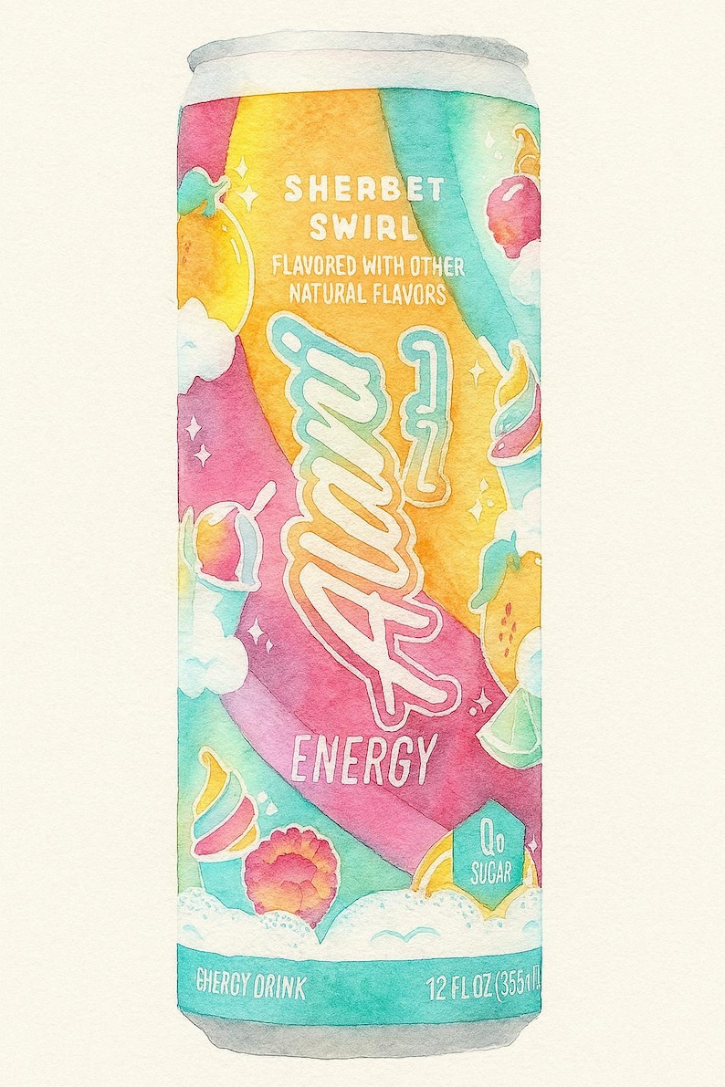 Rainbow Sherbert Alani Watercolor, Clipart, Png, Svg, Alani - Etsy