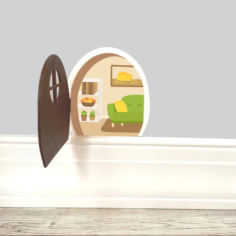 Penthouse / City Mouse Hole Door and Decal Wall Decal - Etsy