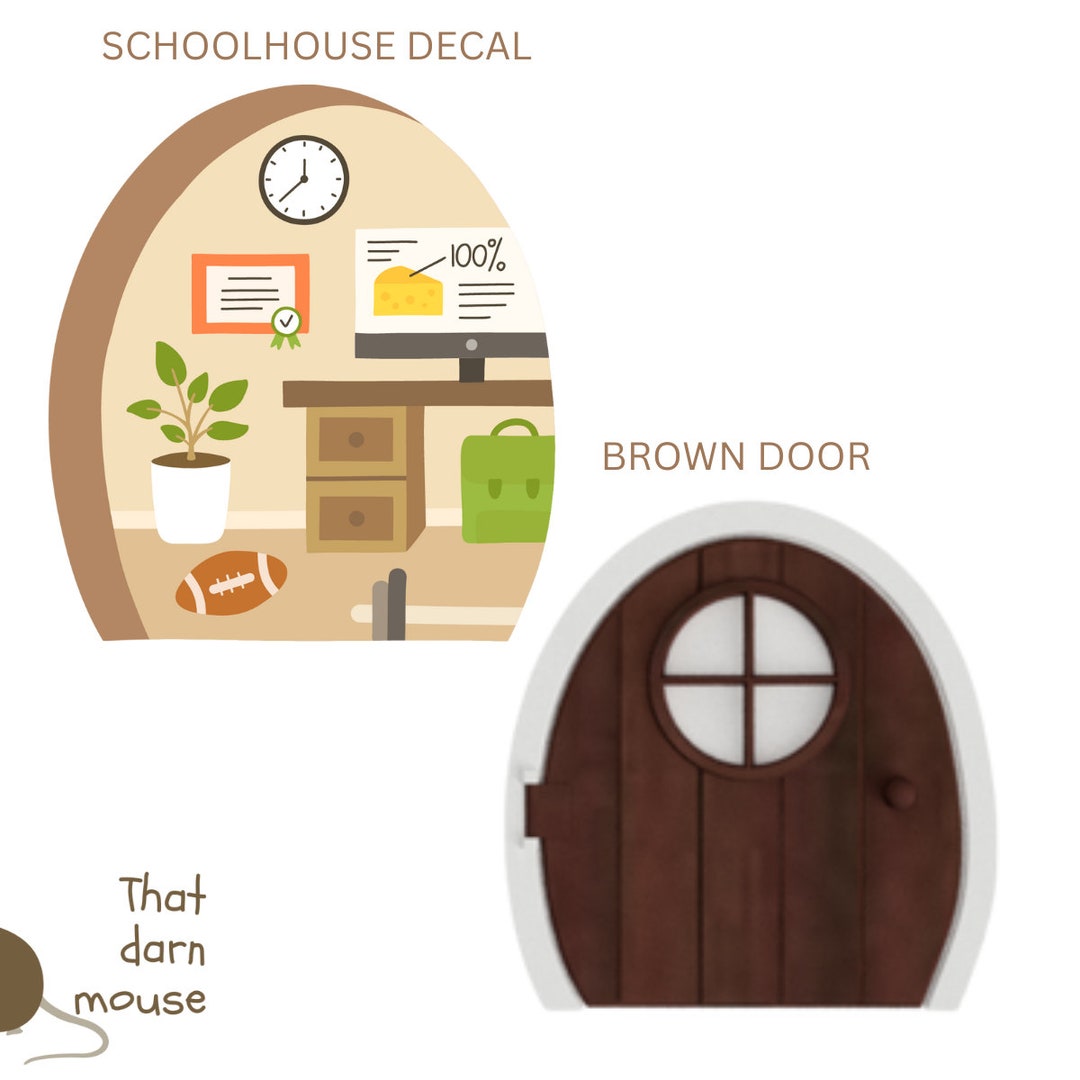School House Mouse Hole Door and Decal Wall Decal Stickers - Etsy