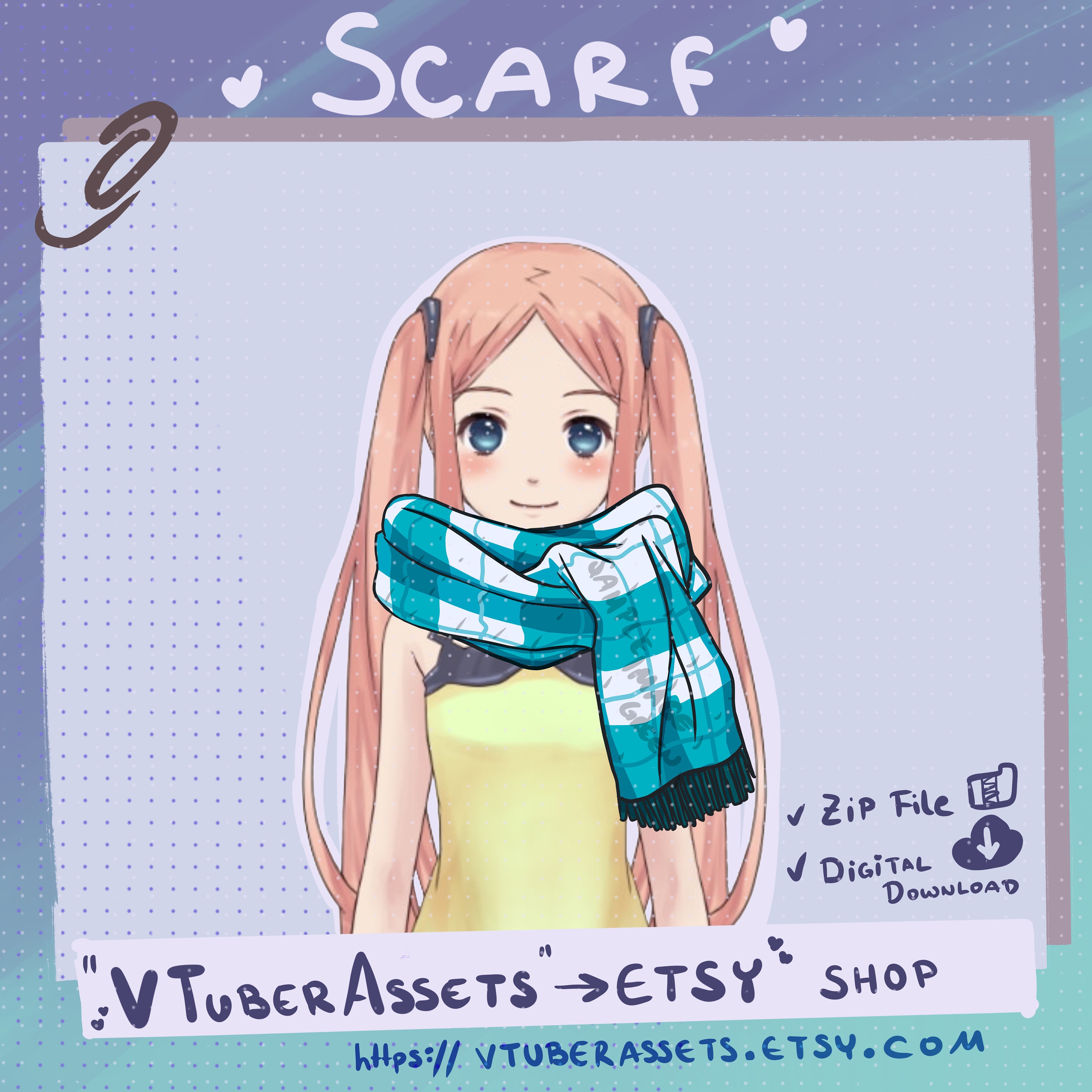 Kawaii Scarf for Vtube Stream Twitch Youtube | Pngtuber | Vtuber ...