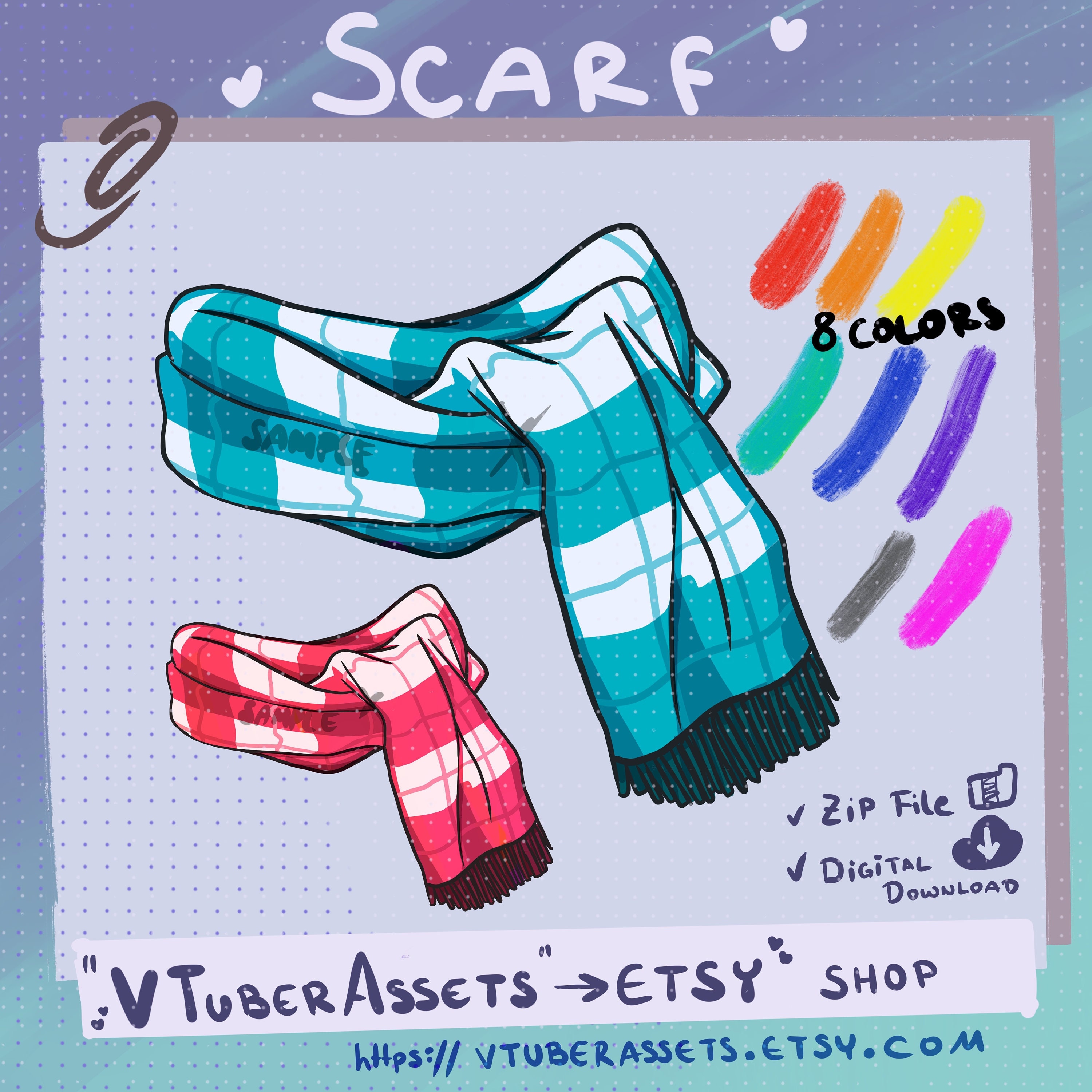 Kawaii Scarf for Vtube Stream Twitch Youtube | Pngtuber | Vtuber ...