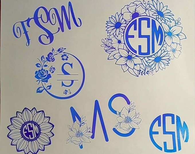 Vinyl Monogram Decal Sticker - FREE SHIPPING - Car Monogram - Cell ...