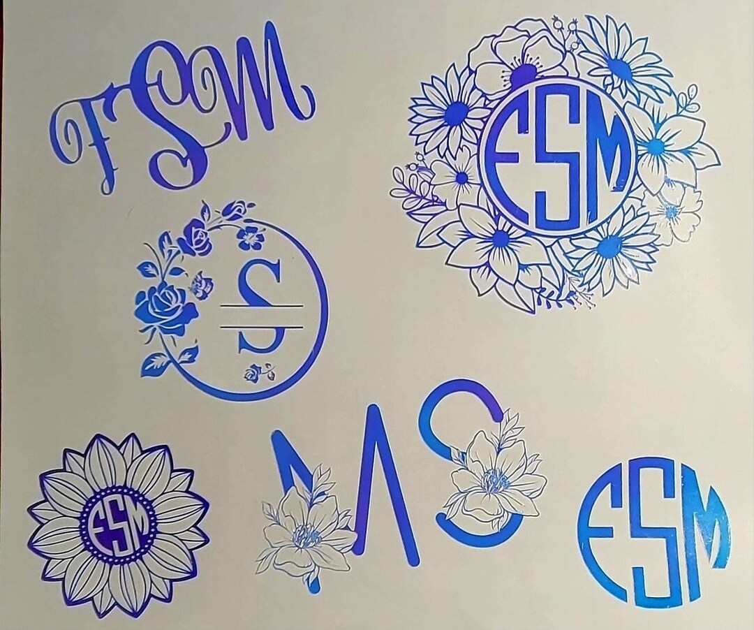 Vinyl Monogram Decal Sticker FREE SHIPPING Car Monogram Cell Phone ...