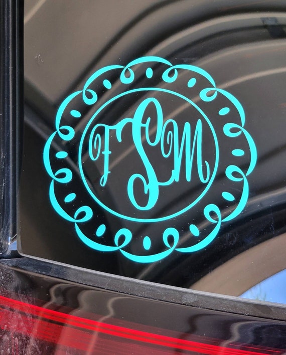 Vinyl Monogram Decal Sticker FREE SHIPPING Car Monogram - Etsy