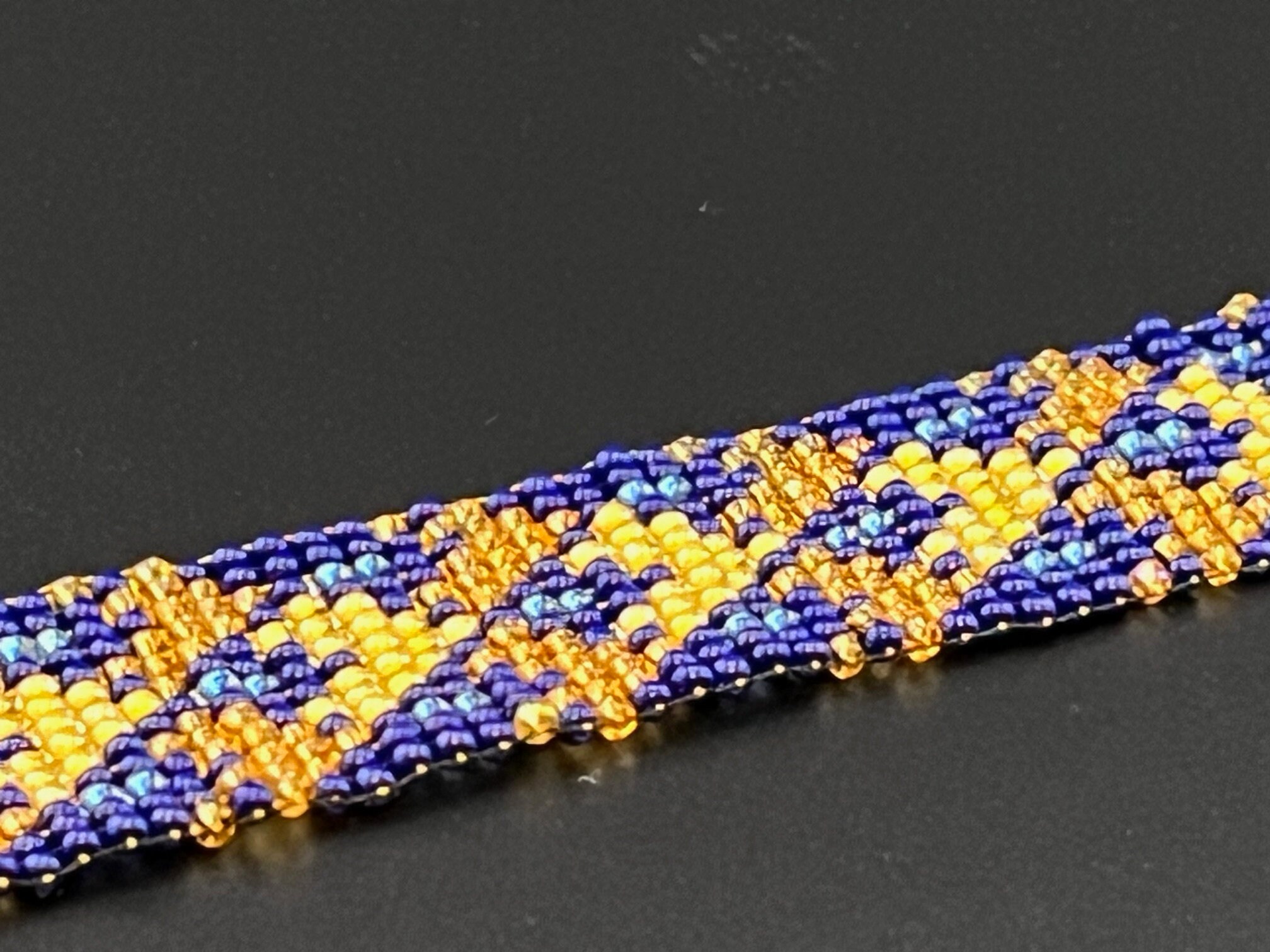 Traditional Ukrainian Ethnic Blue and Yellow Beaded Bracelet, Ukrainian ...