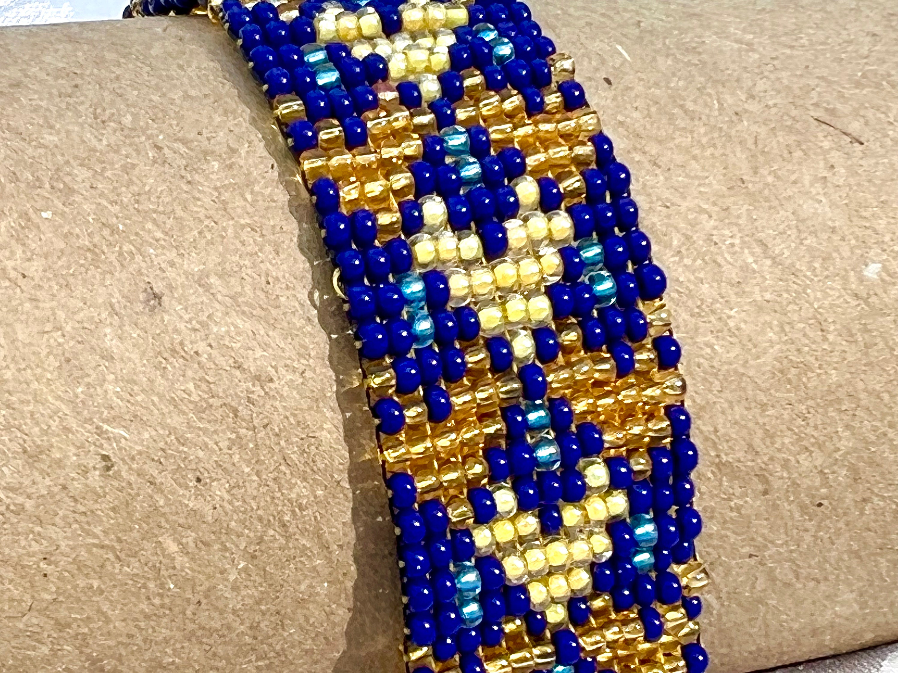 Traditional Ukrainian Ethnic Blue and Yellow Beaded Bracelet, Ukrainian ...