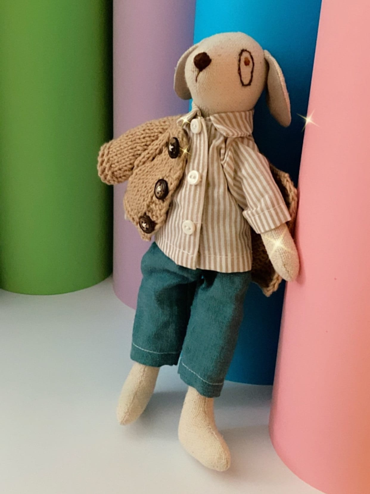 Montessori Waldorf Inspired Plush Boy Doll, Stuffed Animal Dog ...