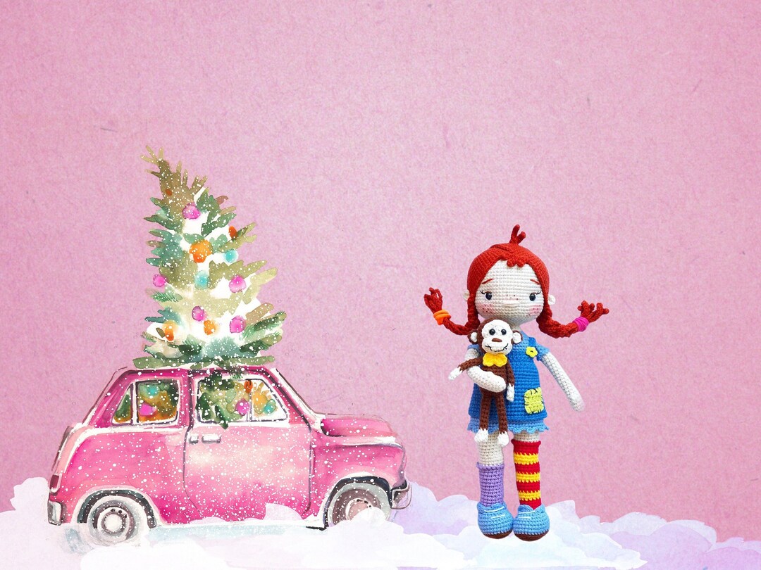 Handmade Crochet Pippi Longstocking Doll, Baby Shower Gift - Etsy