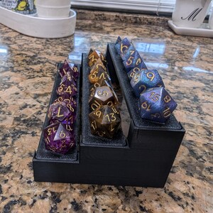 3-tier Black Dice Display Stand: RPG Dice Holder - Etsy