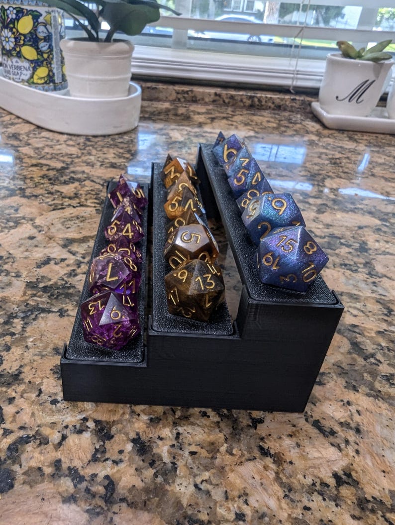 3-tier Black Dice Display Stand: RPG Dice Holder - Etsy
