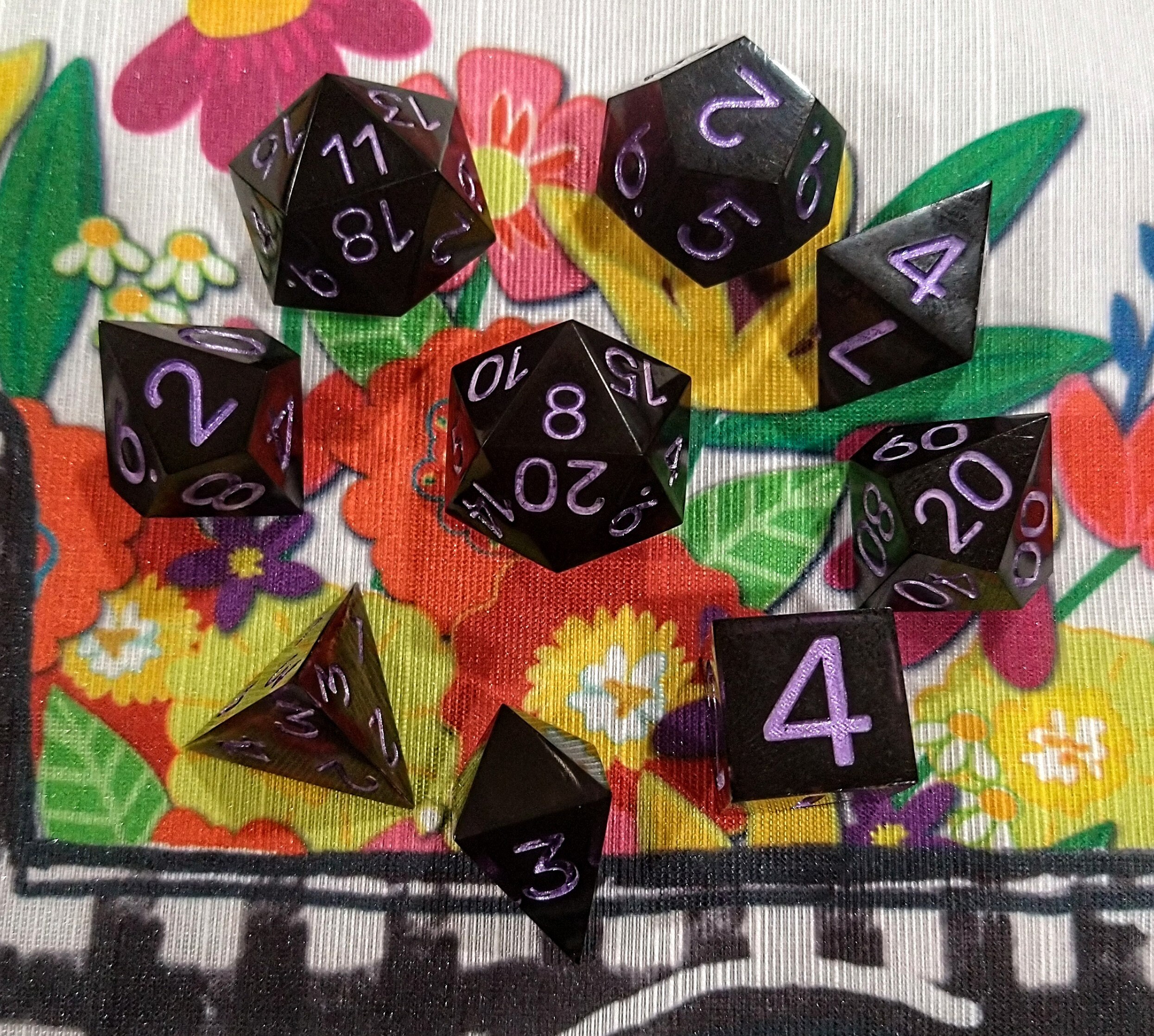 Obsidian Dice 9 Piece Resin Dice Set - Etsy